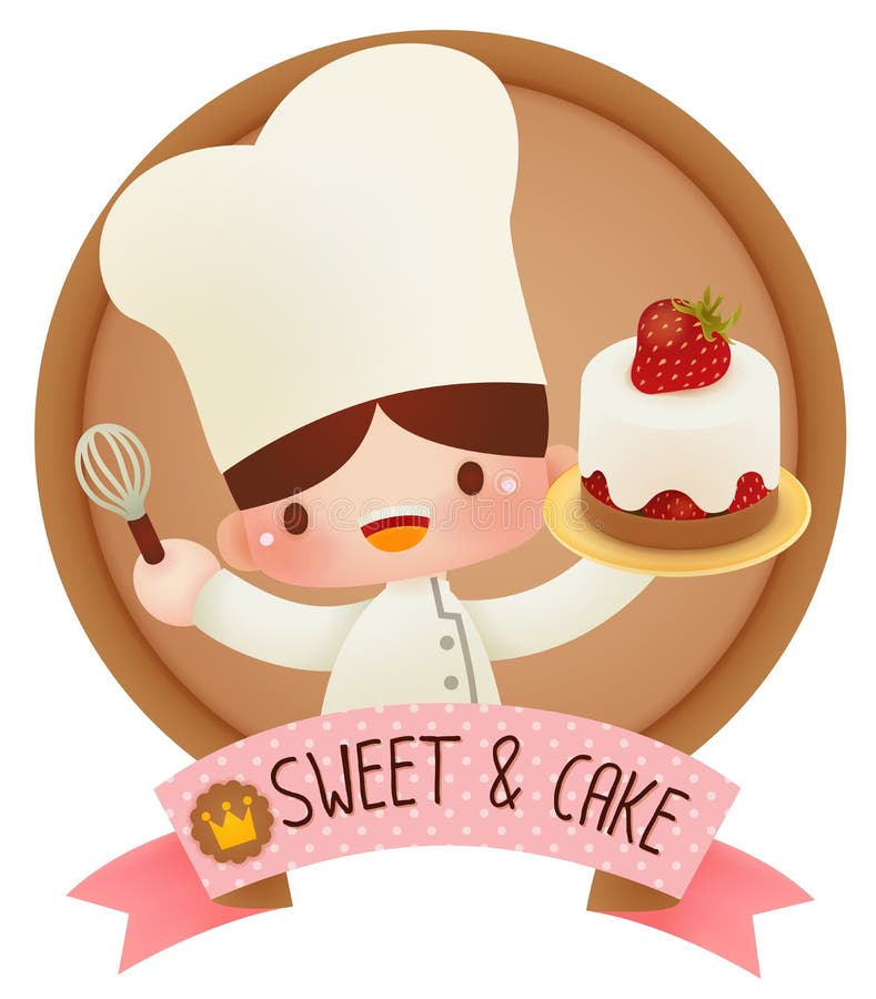 Chef Mignon De Dessin Animé Illustration Stock - Illustration du ...