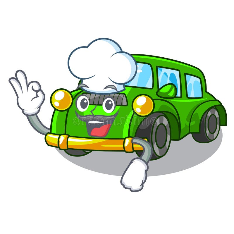 Chef Miniature Classic Car in Shape Characters Stock Vector ...