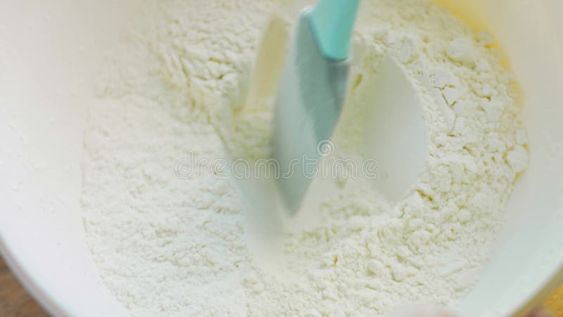 The Chef Mixes the Tortilla Ingredients with a Spoon Stock Footage ...