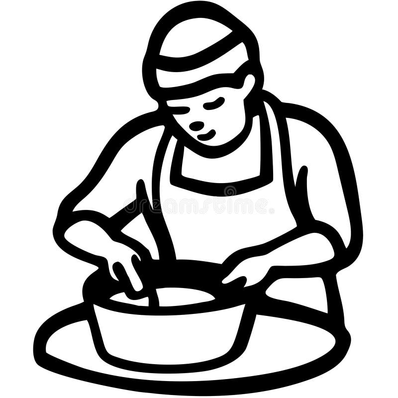 Chef Mixing Ingredients Vector Art for Culinary and Cooking Projects ...