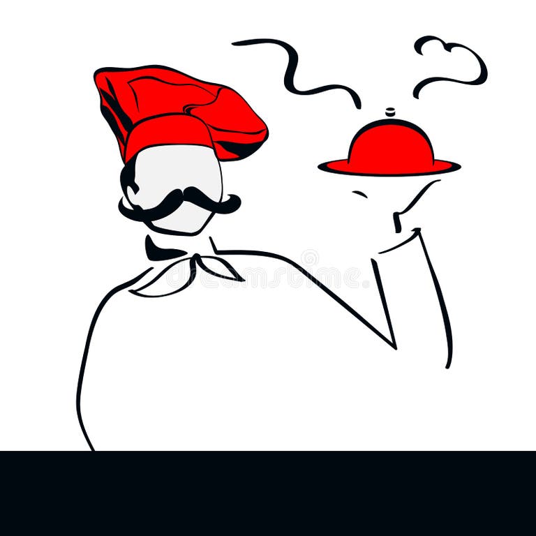 Chef with mustache stock illustration. Illustration of italian - 60375832
