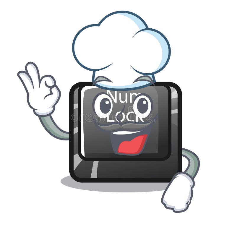 Chef Num Lock in the Cartoon Shape Stock Vector - Illustration of ...