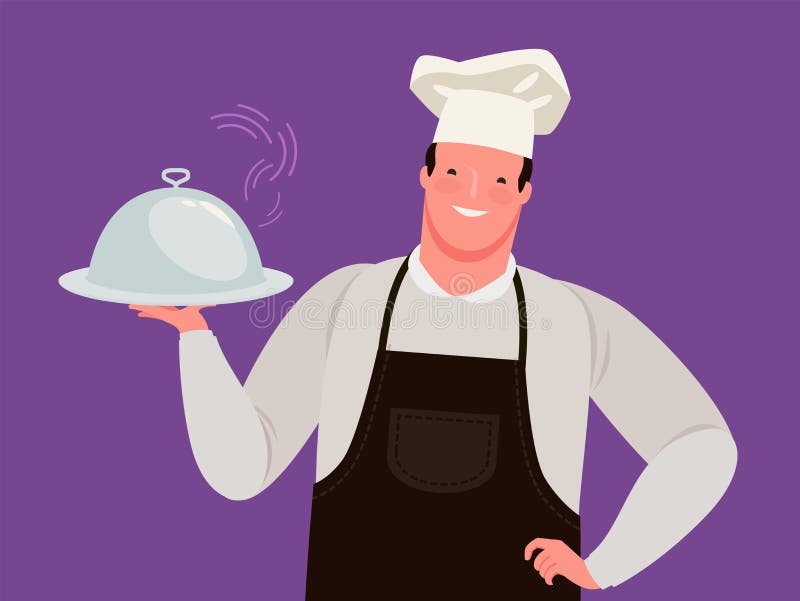 Chef Offers a Delicious Menu. Restaurant, Cafe Vector Illustration ...