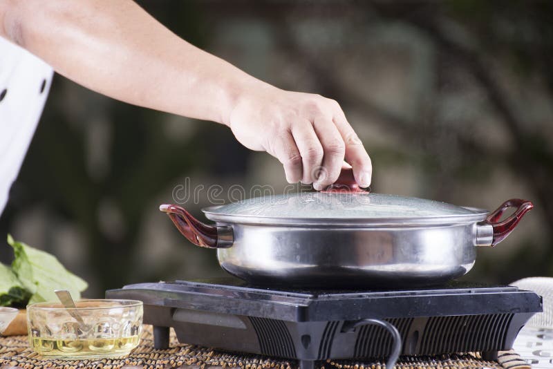Chef Opening Lid Pot Cooking Noodle Stock Photos - Free & Royalty-Free ...