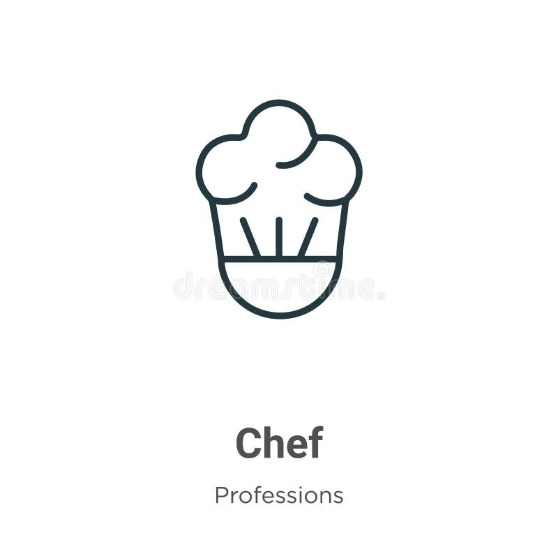 Chef Outline Vector Icon. Thin Line Black Chef Icon, Flat Vector Simple ...