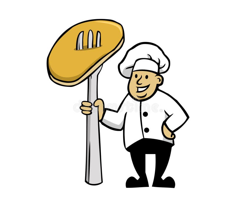 Chef and Pancake stock vector. Illustration of dessert - 85313496