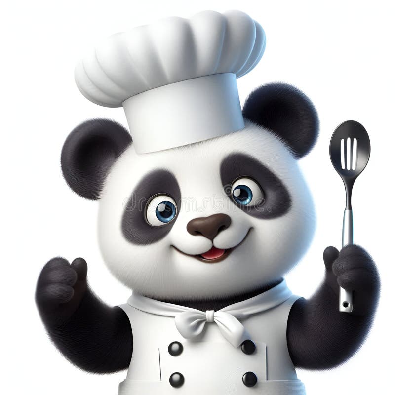 Chef Panda: Ready To Create Culinary Magic, Generative AI. Stock Image ...