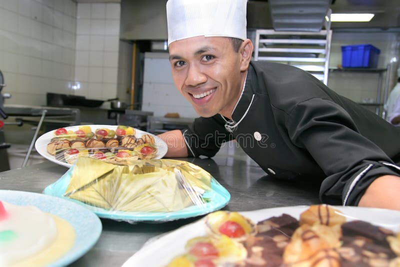 Chef pastry at work stock photo. Image of smile, working - 7513130