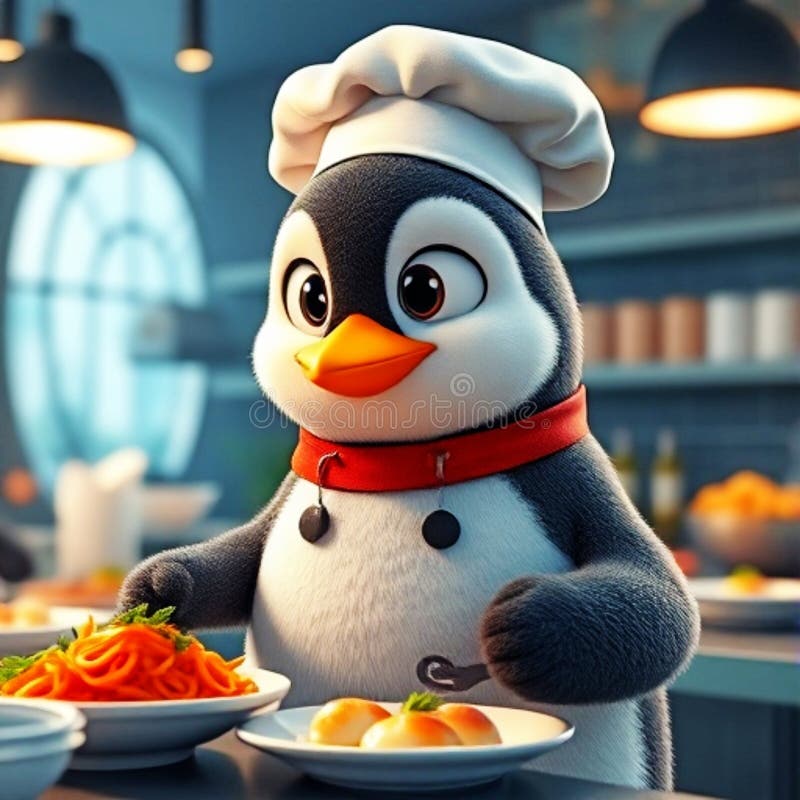 Chef Penguin stock illustration. Illustration of penguin - 347675857