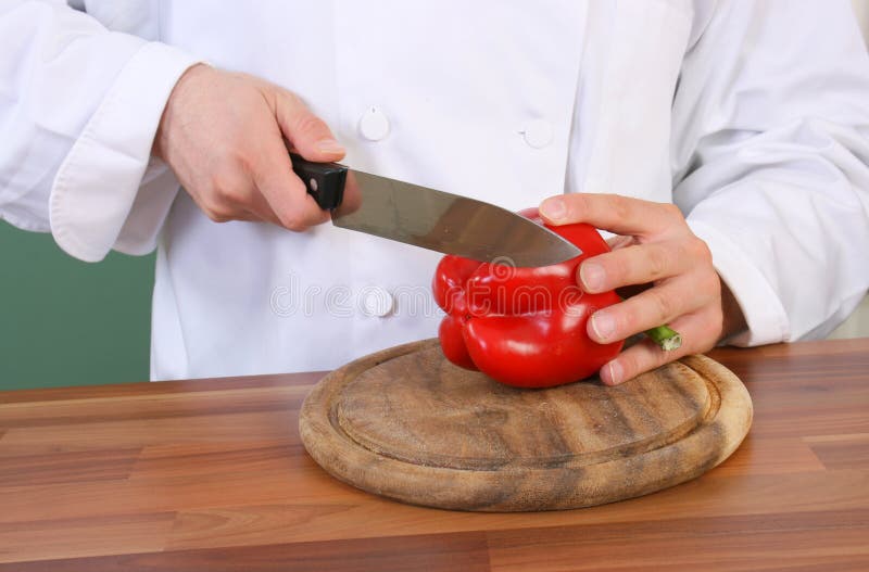 Chef and pepper stock photo. Image of color, appetizer - 23863290