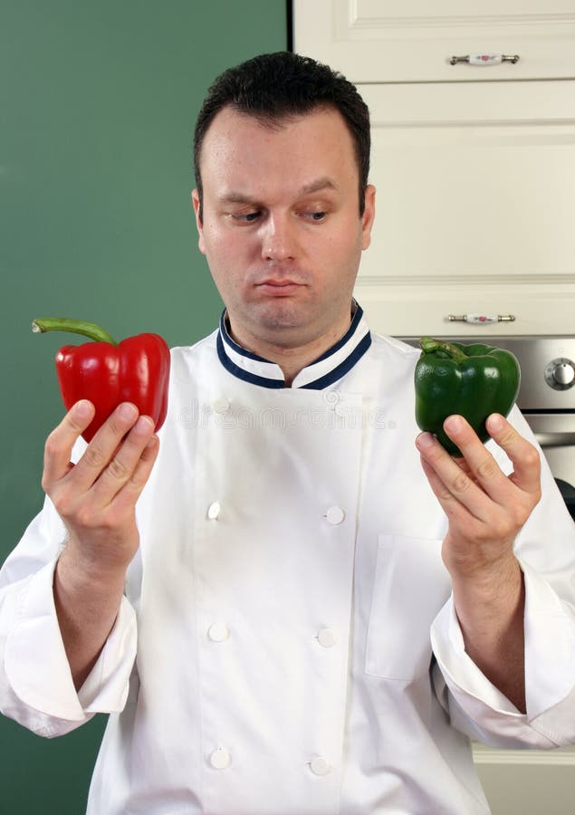 Chef and peppers stock image. Image of colorful, meal - 23779755