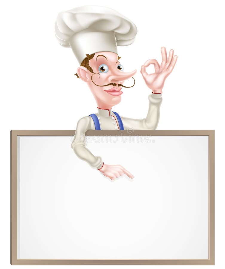 Cartoon Chef Pointing Sign Stock Illustrations – 226 Cartoon Chef ...