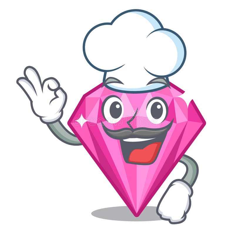 Chef Pink Diamond Isolated with the Cartoon Stock Vector - Illustration ...