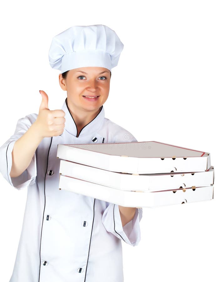 Chef with pizza stock image. Image of work, apron, professional - 53590711