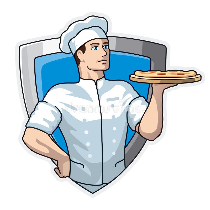 Pizza Chef stock vector. Illustration of food, trade - 16408503
