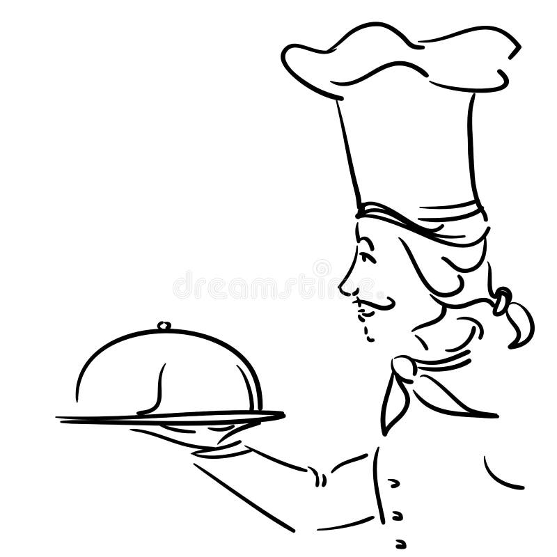 Chef with plate stock vector. Illustration of hand, catering - 24438097
