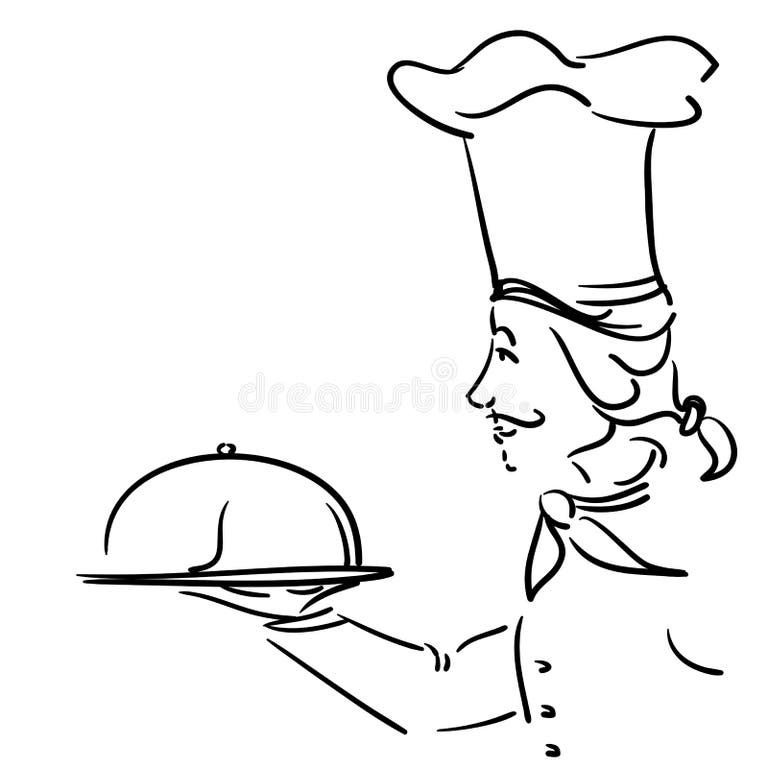 Chef with plate stock vector. Illustration of hand, catering - 24438097