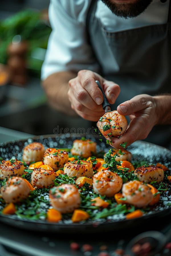 Chef Plating a Gourmet Dish Stock Image - Image of excellence ...
