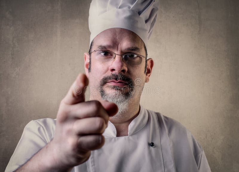 Chef Pointing Forward with His Finger Stock Photo - Image of mashio ...