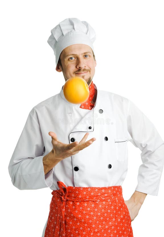 Chef with pomelo stock photo. Image of food, adult, grape - 25467818
