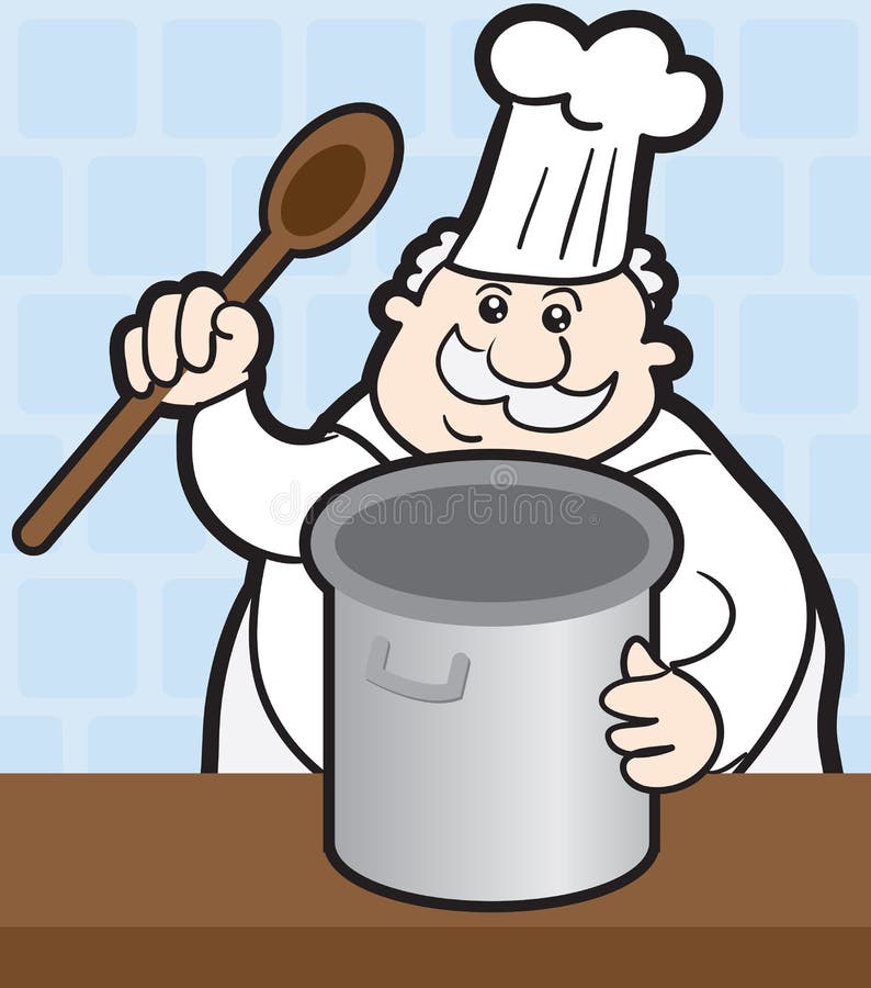 Chef Stirring Pot Clipart