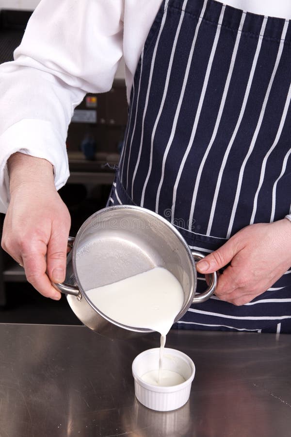 Chef pouring milk stock photo. Image of fresh, cuisine - 17055376