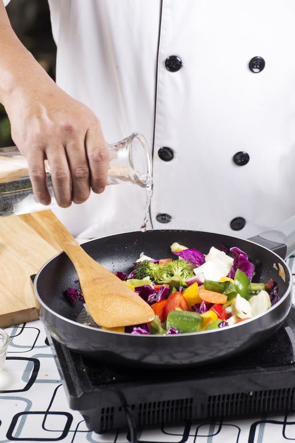 Chef Pouring Soup To the Pan Stock Image - Image of minced, japanese ...