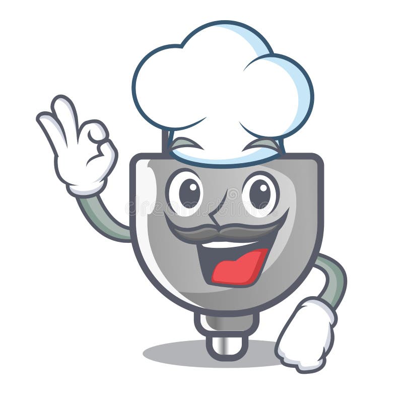 Chef Power Strip Attaches the Cartoon Table Stock Vector - Illustration ...