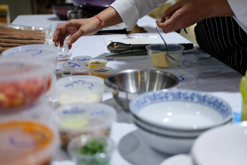 Chef Prepare Ingredient for Cooking Indian Food Stock Photo - Image of ...