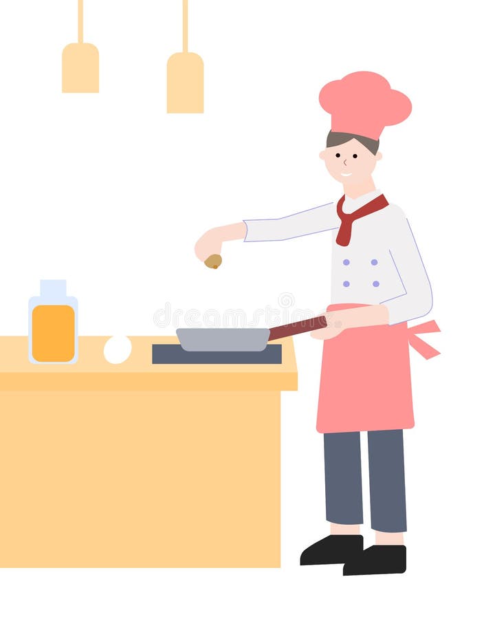 The Chef Prepares a Dish, Vector Graphics Stock Vector - Illustration ...