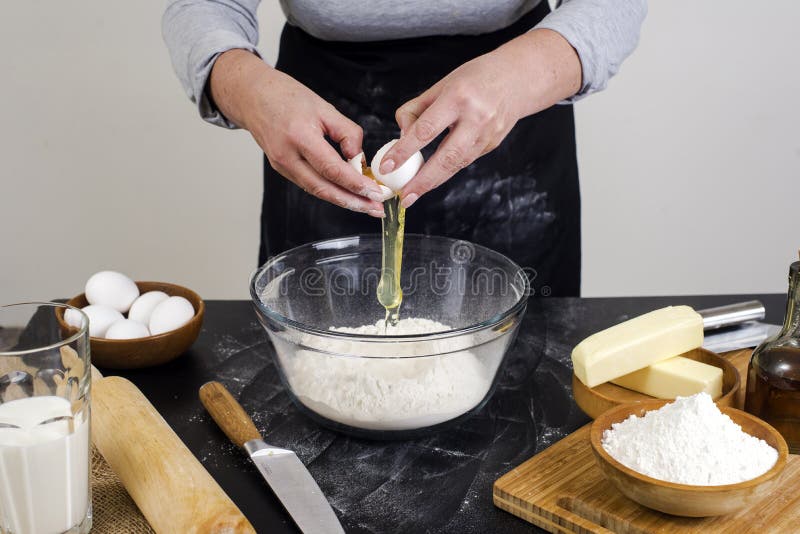 Chef Prepares Dough for Buns Stock Photo - Image of table, bake: 166180150
