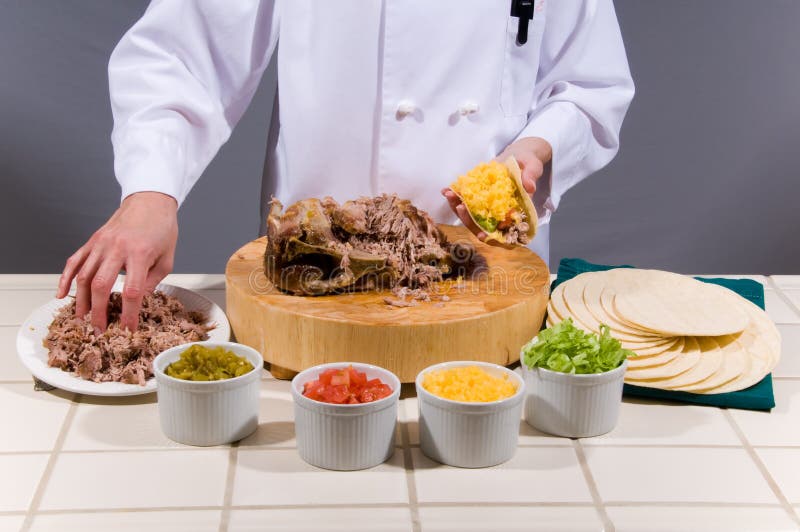 Chef Prepares Fresh Taco stock image. Image of cooking - 4721009
