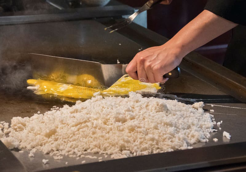 Chef Preparing a Batch of Fried Rice Stock Image - Image of restaurant ...