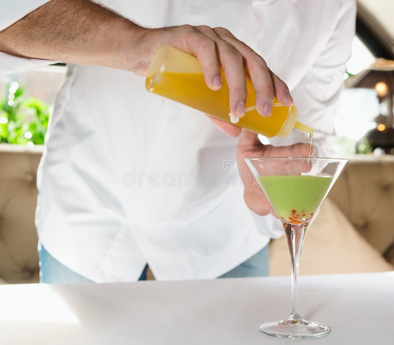 Chef is Preparing Caviar Appetizer Stock Photo - Image of sauce ...