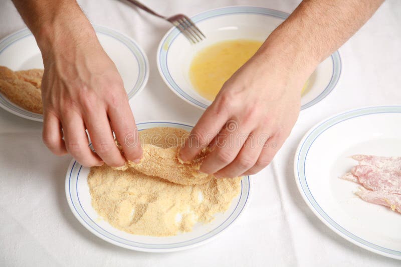 Chef Preparing Chicken Fillets Stock Image - Image of culinary, organic ...