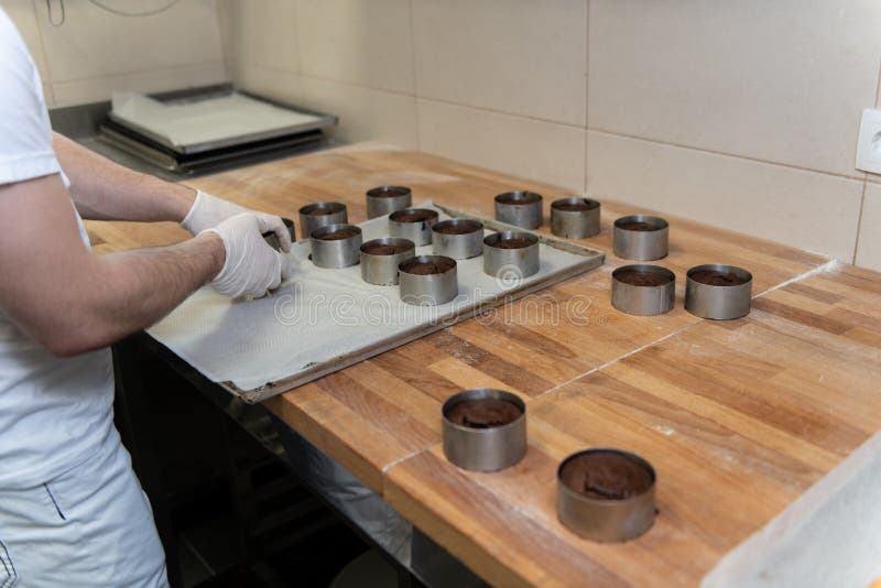 Chef Preparing Chocolate Sweet Dessert Stock Photo - Image of snack ...