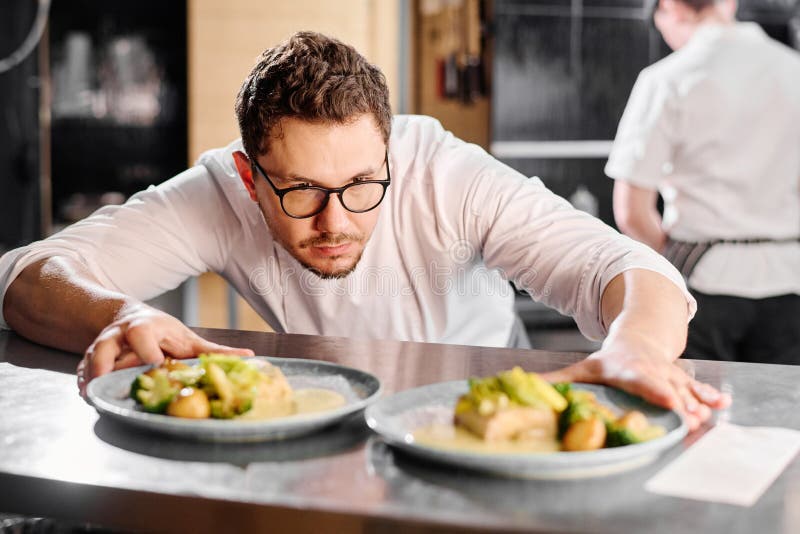 Chef Preparing Dish for Delivery Stock Image - Image of menu, order ...