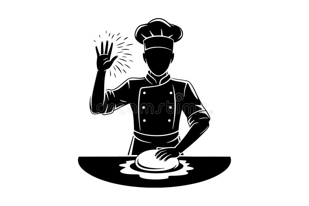 Chef Preparing Dough with Hand Gesture for Cooking and Baking Stock ...