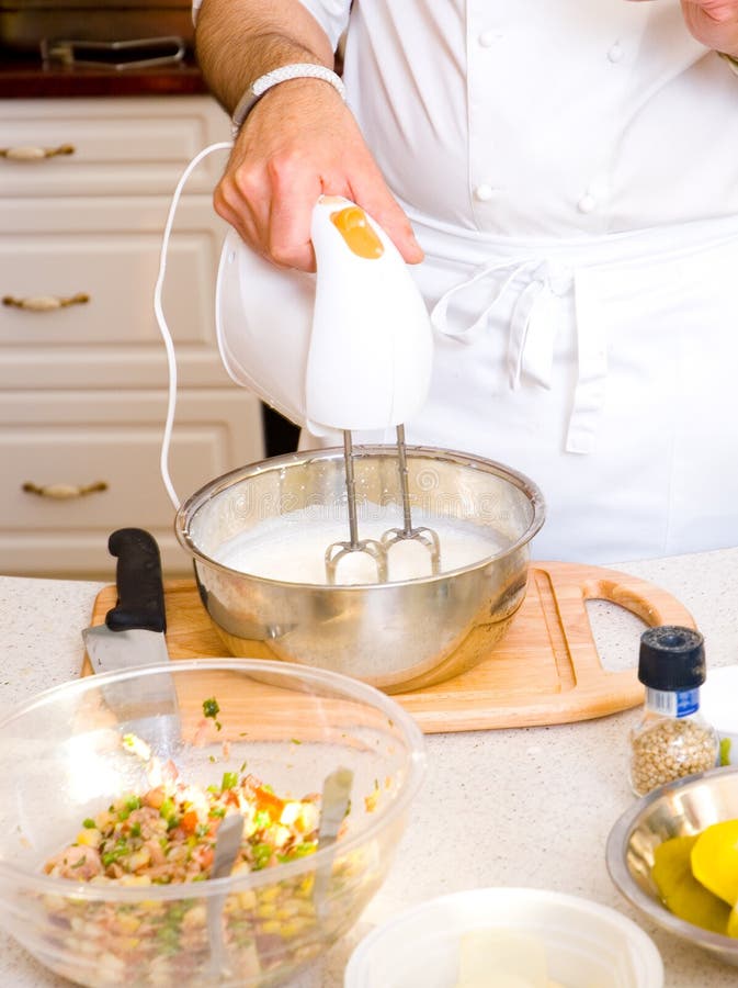 Chef preparing food stock image. Image of male, cooking - 19183315