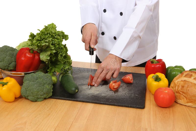 Chef Preparing Food stock photo. Image of cutting, cooking - 7540240