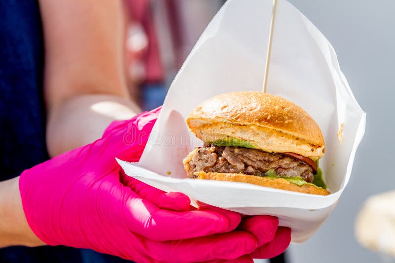 Chef Preparing Gourmet Burger Stock Image - Image of cook, cuisine ...