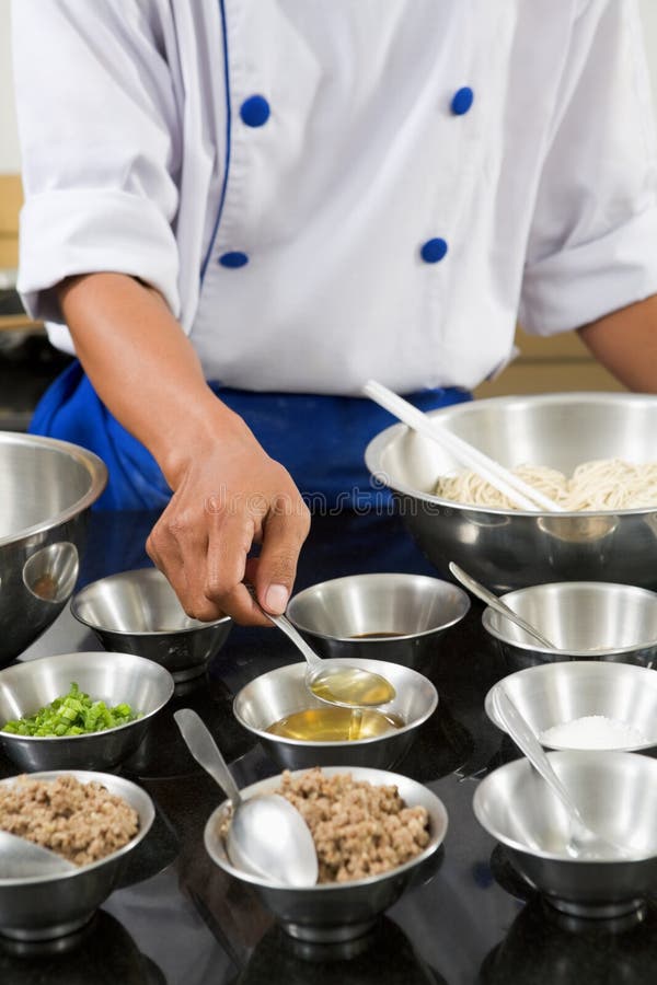 Chef Preparing the Ingredient Stock Image - Image of working, bowl ...
