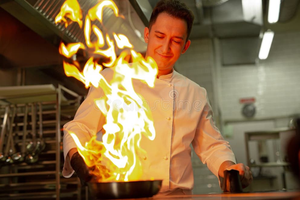 Chef Preparing Ludo in a Restaurant for Guests Stock Image - Image of ...