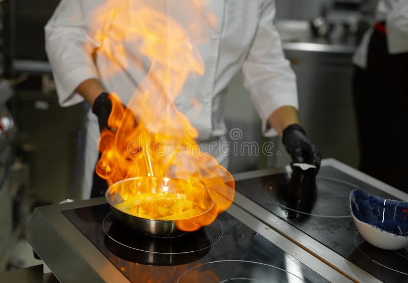 Chef Preparing Ludo in a Restaurant for Guests Stock Image - Image of ...