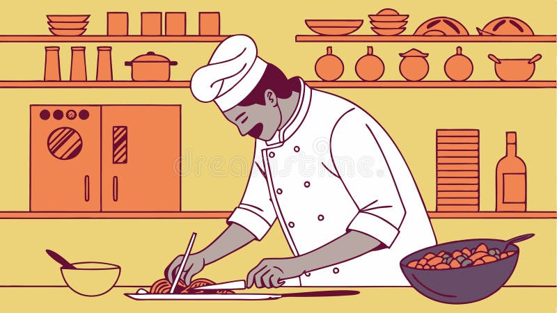 Chef Preparing Meal Culinary Profession and Restaurant Kitchen ...
