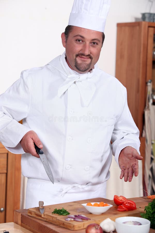 Chef preparing a meal stock image. Image of fine, preparation - 31989137