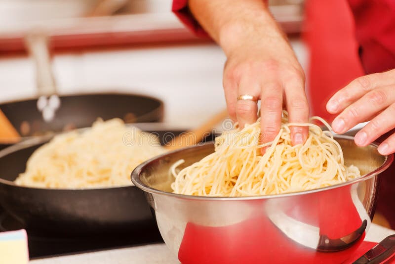 Chef preparing pasta stock image. Image of work, kitchen - 27011863
