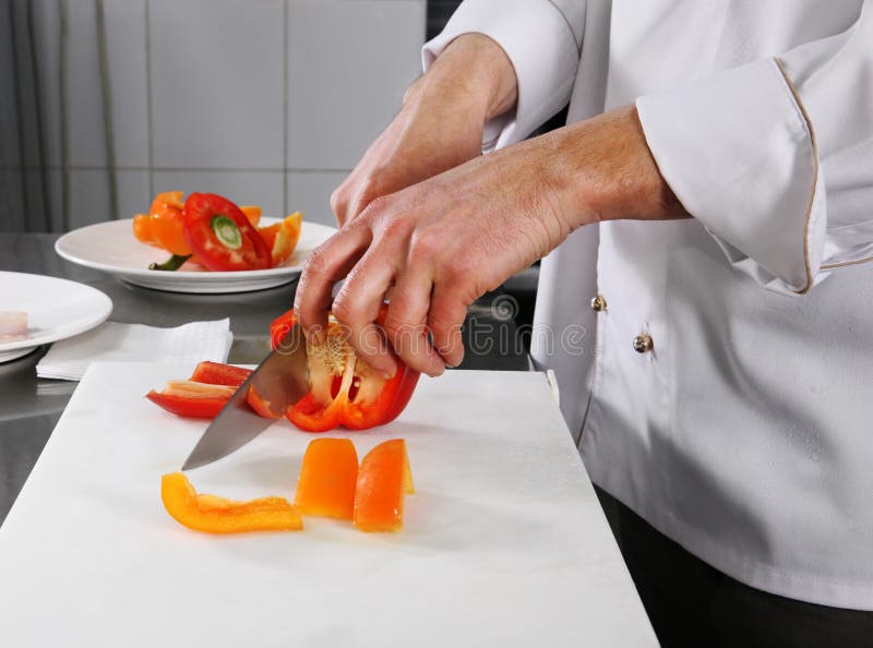 Chef preparing pepper stock photo. Image of food, kitchen - 4684336