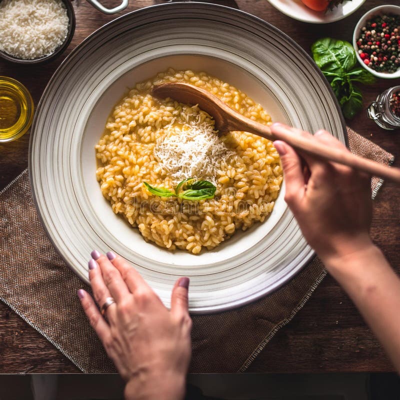 Chef Preparing Risotto, AI Generated Stock Illustration - Illustration ...