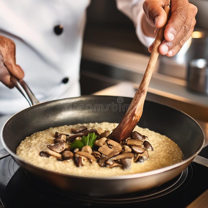 Chef Preparing Risotto, AI Generated Stock Illustration - Illustration ...